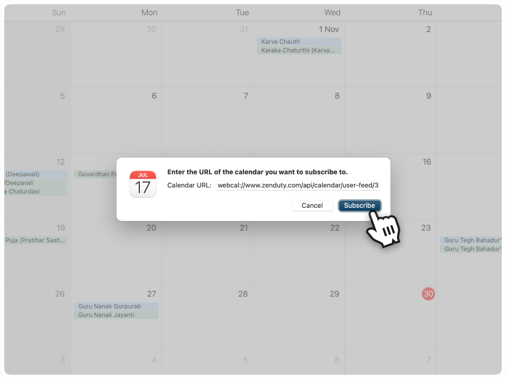 My On-Call Calendar | Zenduty Docs